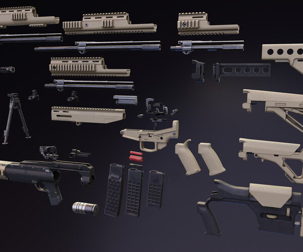 ArtStation - MX Rifle Series | Game Assets