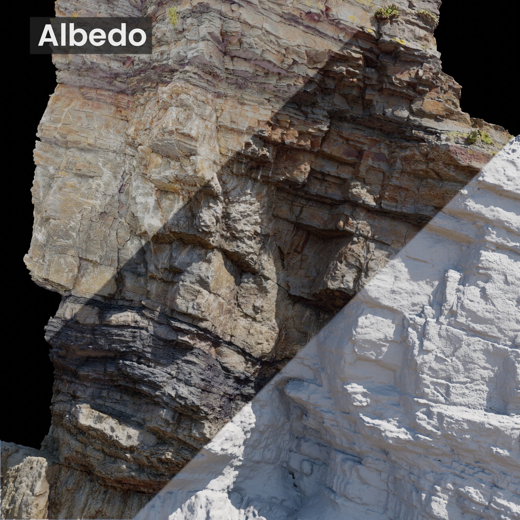ArtStation - Large Coastal Cliff Formation PBR Scan 01 & Highpoly ...