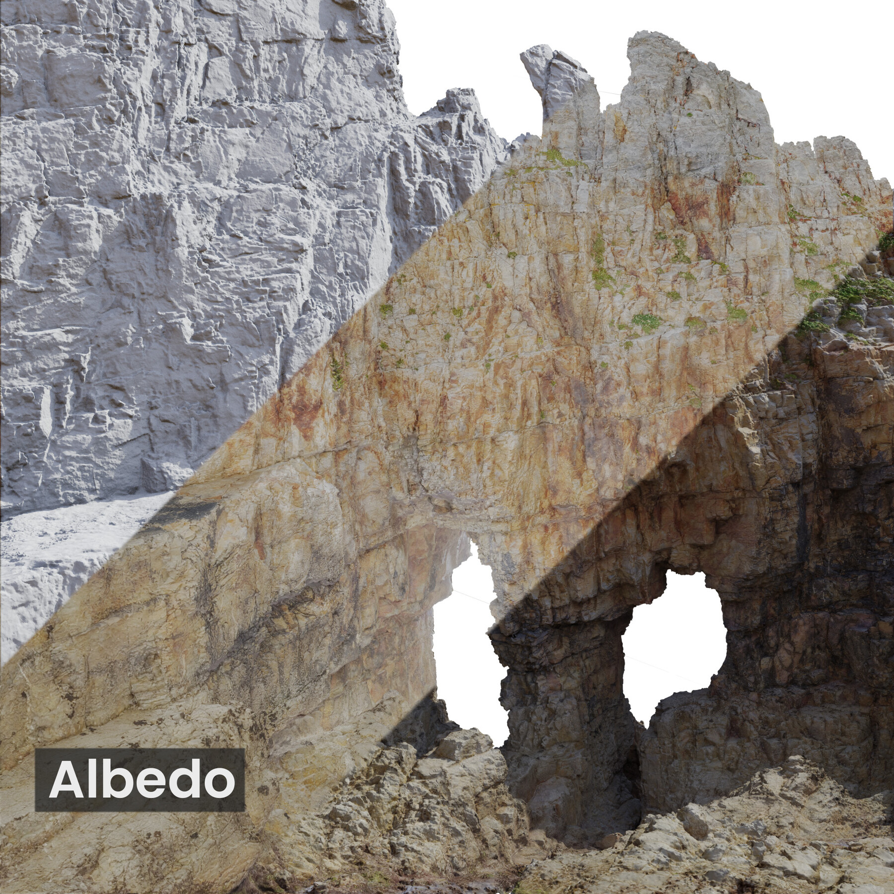 ArtStation - Large Coastal Cliff Formation PBR Scan 02 & Highpoly ...