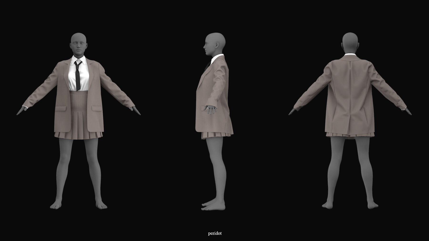 ArtStation - SCHOOL LOOK / UNIFORM / MD / CLO3D / FBX / OBJ | Game Assets