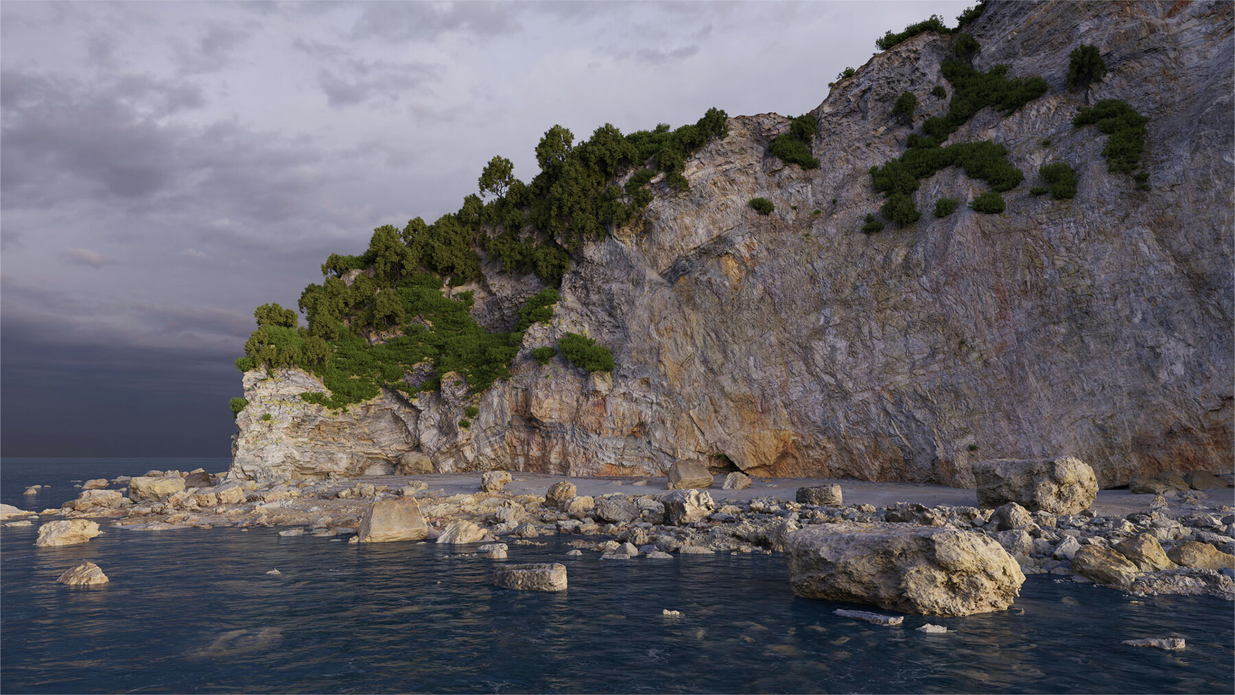 ArtStation - Large Coastal Cliff PBR Scan 02 & Highpoly | Game Assets