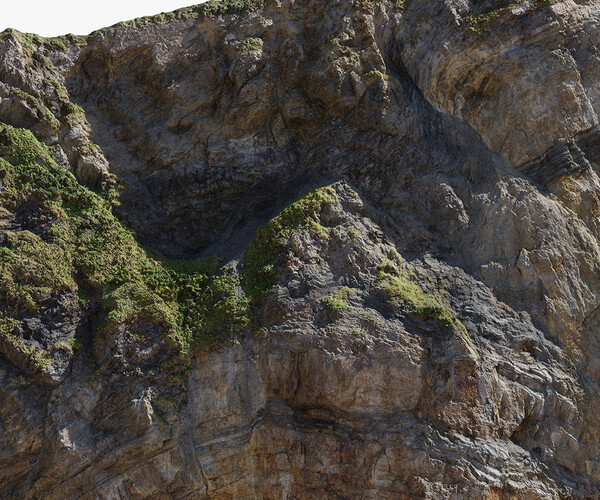 ArtStation - Large Coastal Cliff PBR Scan 02 & Highpoly | Game Assets
