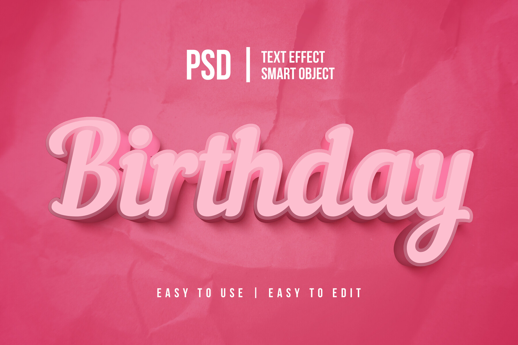 ArtStation - 3D Birthday. PSD fully editable text effect. Layer style ...