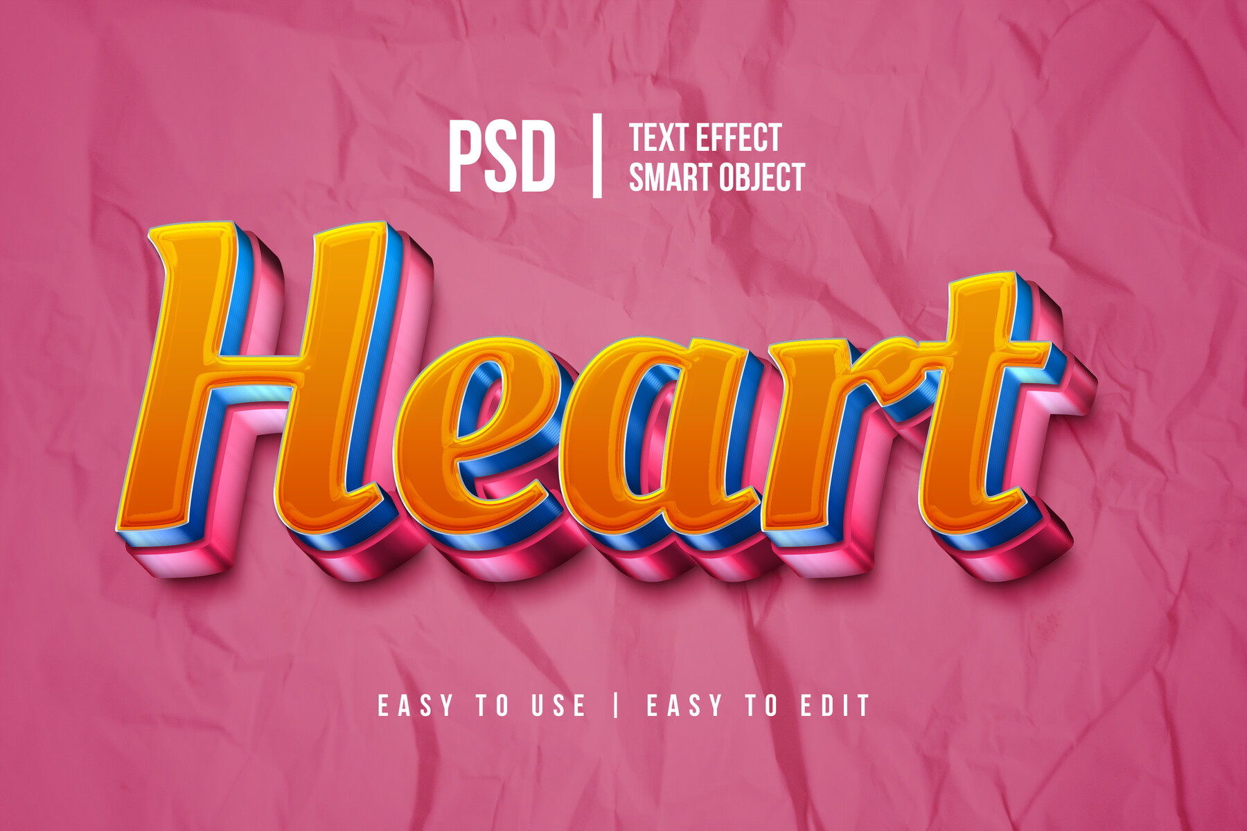 ArtStation - 3D Heart. PSD fully editable text effect. Layer style PSD ...