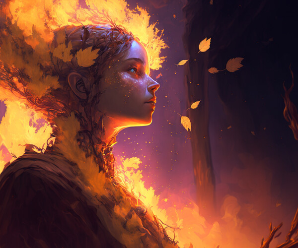 ArtStation - Eternal Flame: A Digital Painting of Freedom and Love 4 ...