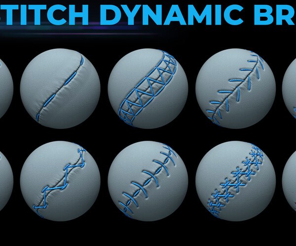 ArtStation - Dynamic Brush - Stitches and Seam VOL 1 (.sbsar) + (.png ...