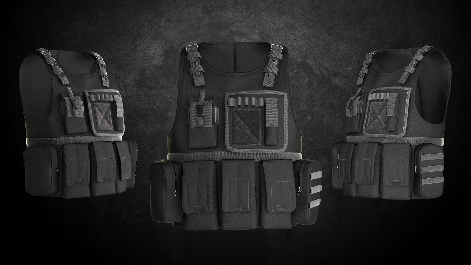 ArtStation - 3 women tactical vests / marvelous designer / clo3d / OBJ ...