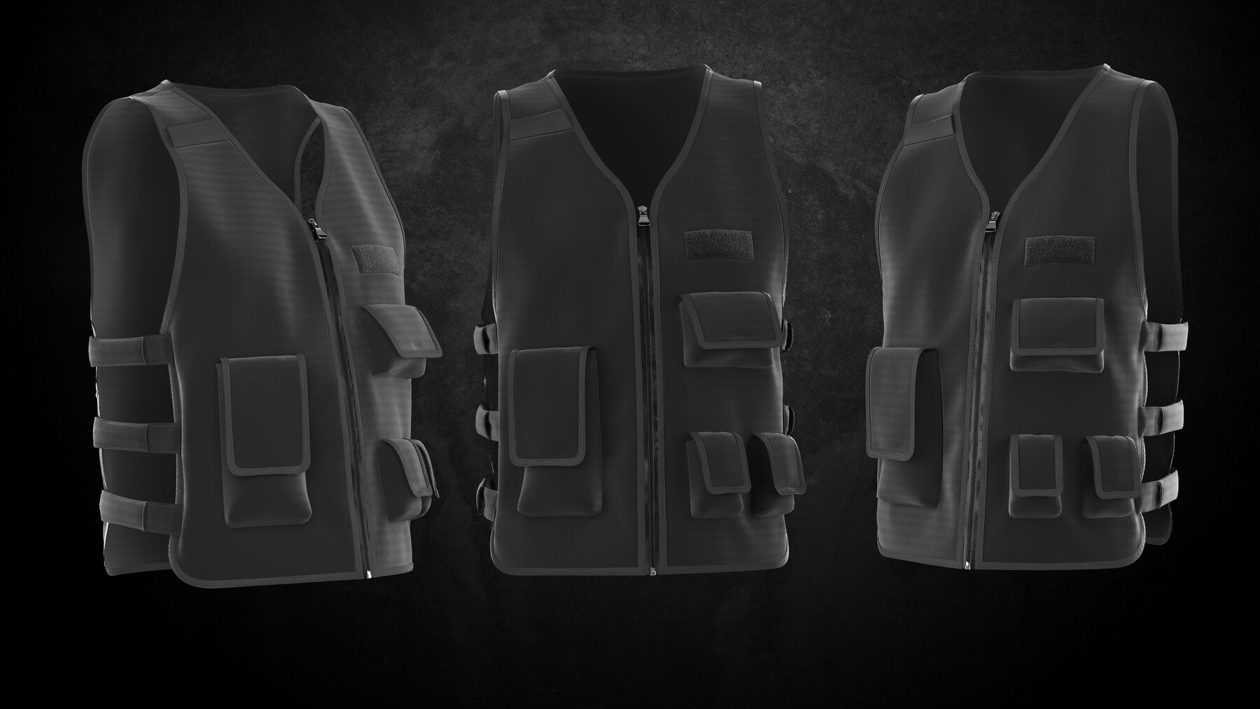 ArtStation - 3 women tactical vests / marvelous designer / clo3d / OBJ / FBX | Game Assets