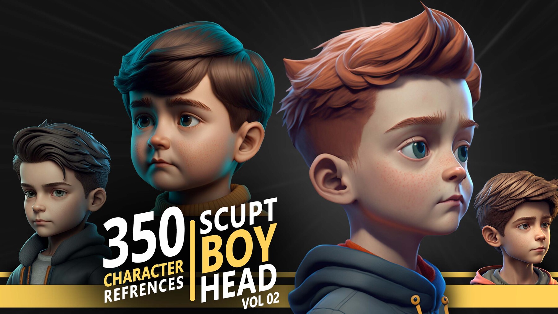 ArtStation - 350 Boy Head Sculpt - VOL 02 - Character references | Artworks