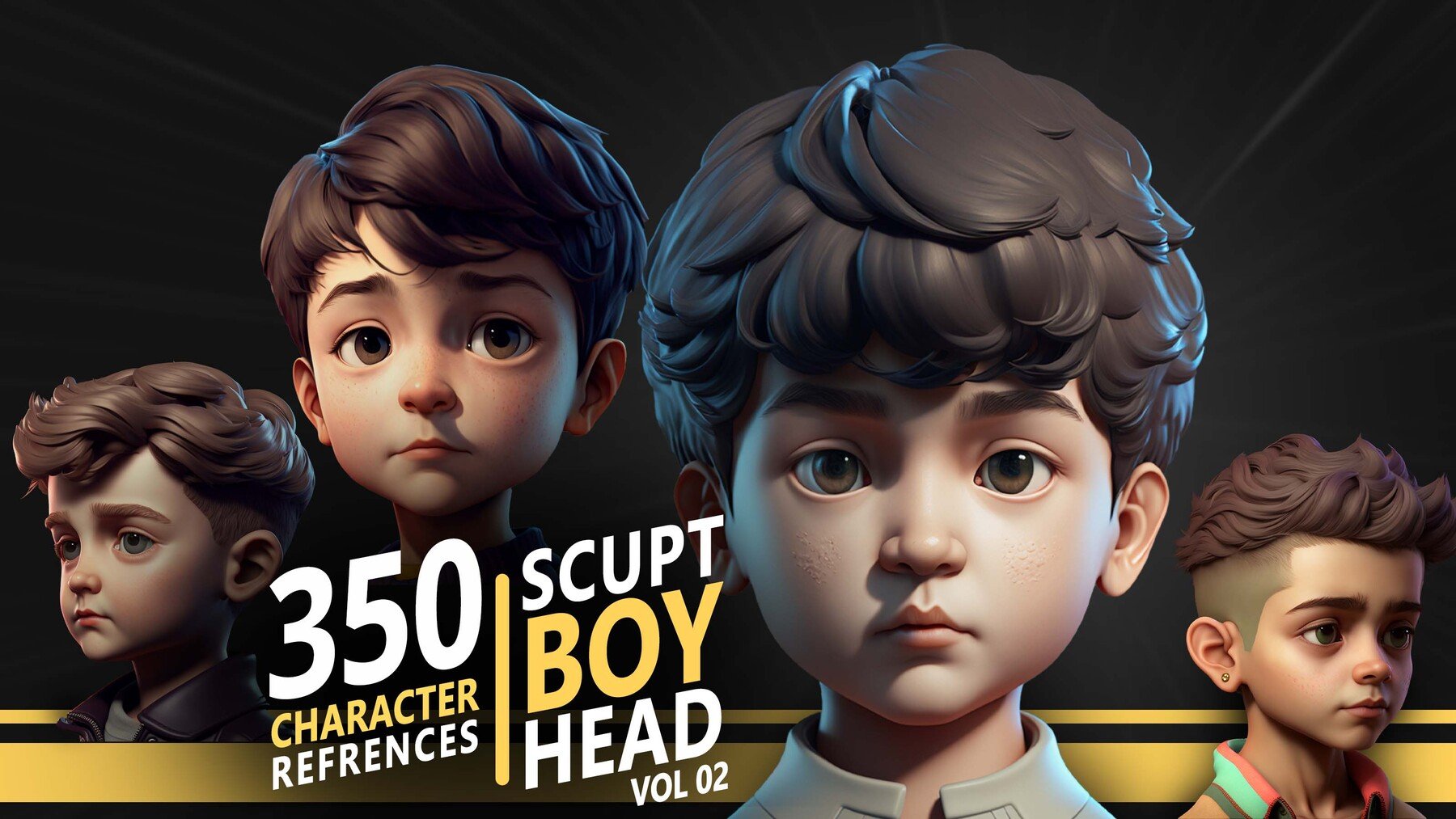 ArtStation - 350 Boy Head Sculpt - VOL 02 - Character references | Artworks