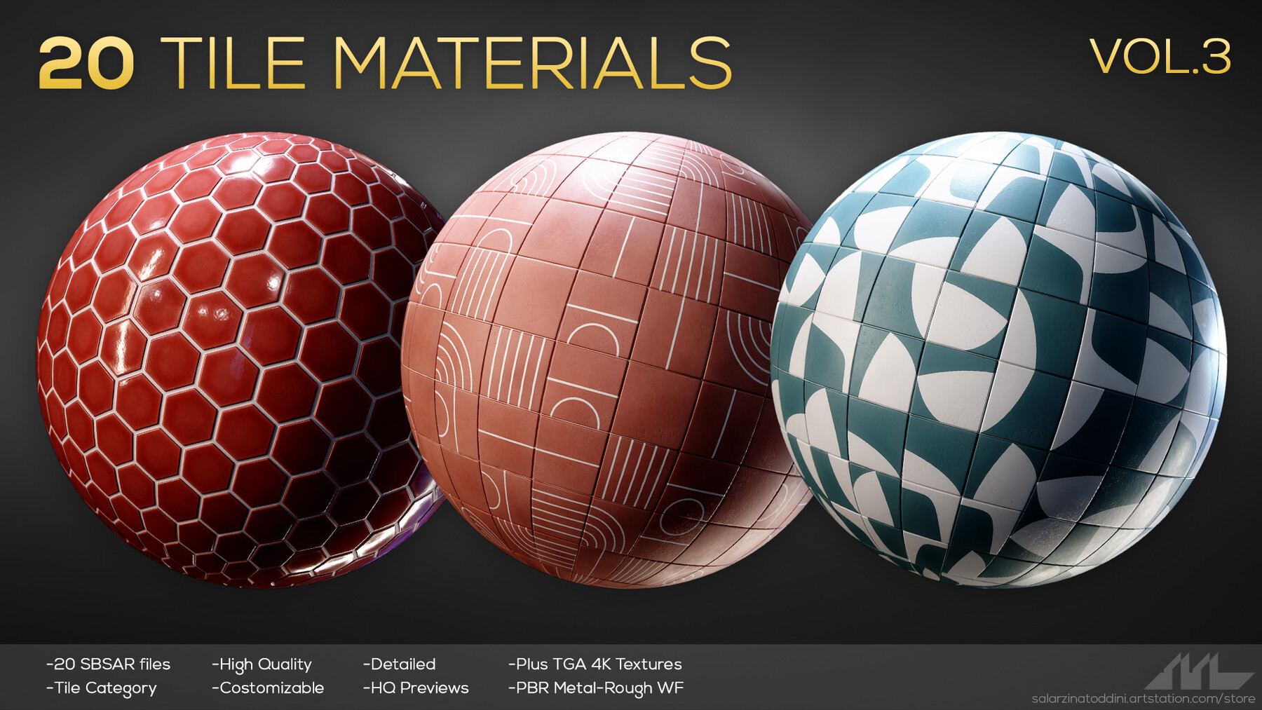 ArtStation - 20 Tile Materials - Base Materials Vol.3 | Game Assets