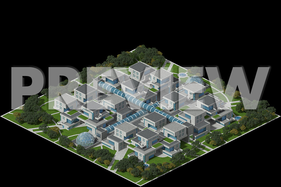 ArtStation - Architecture (Tile#0039, 2x2) – Dimetric Projection ...