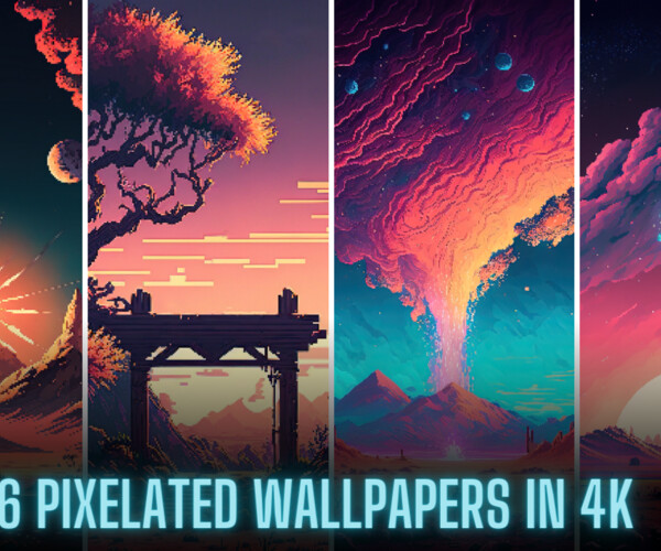 ArtStation - 6 Pixelated Backgrounds/Wallpapers In 4K | Artworks