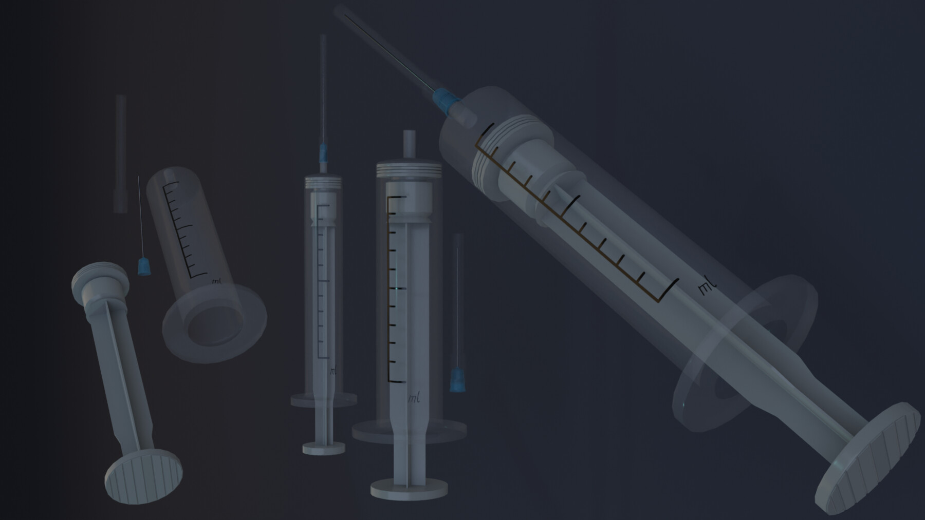ArtStation - Medical syringes Low-poly 3D model | Resources