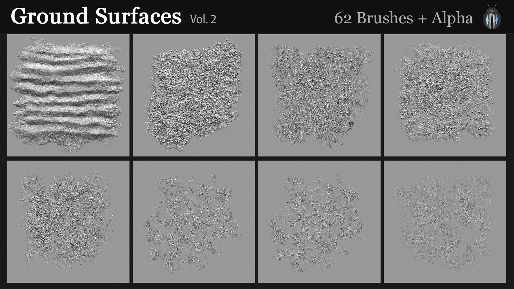 ArtStation - Ground Surfaces Vol.2 4K Brushes and Alpha Pack | Brushes