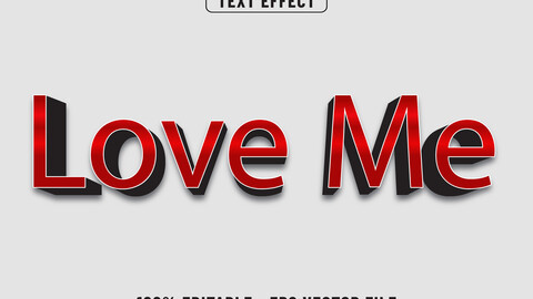 ArtStation - 3D Love Me. Text Effects, EPS Template File | Artworks