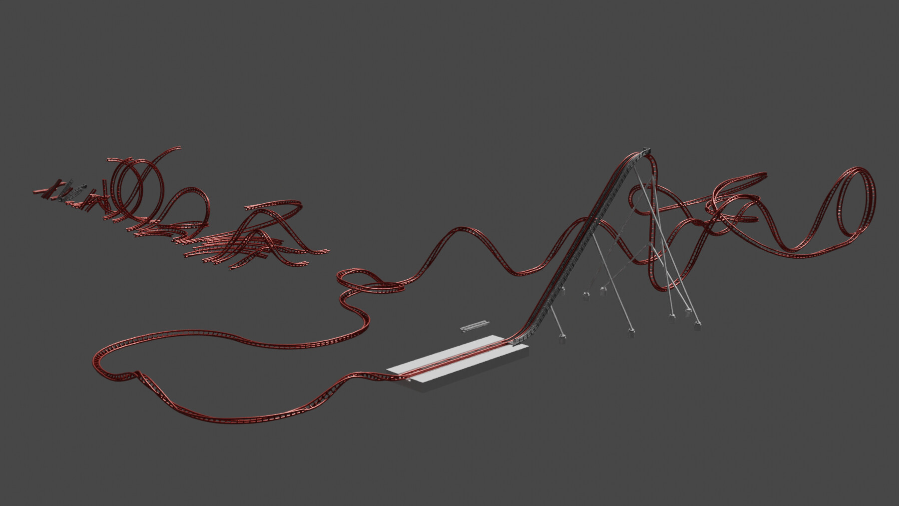 ArtStation - Custom Rollercoaster Track Set | Game Assets