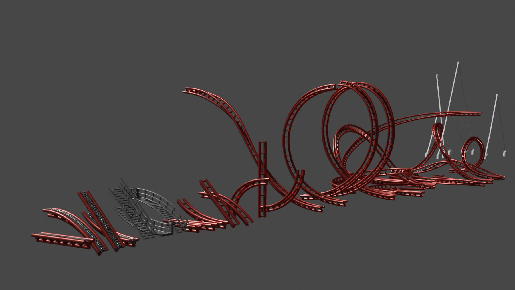 ArtStation - Custom Rollercoaster Track Set | Game Assets