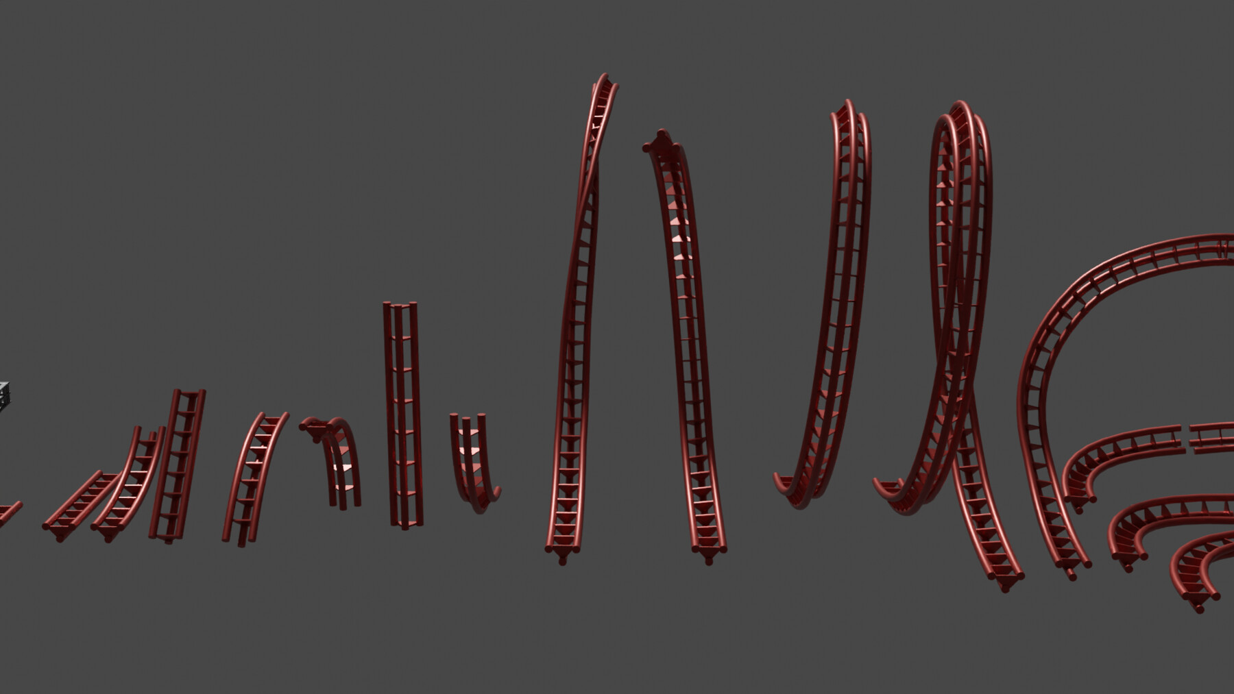 ArtStation - Custom Rollercoaster Track Set | Game Assets