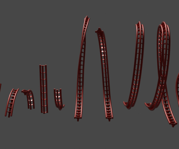 ArtStation - Custom Rollercoaster Track Set | Game Assets