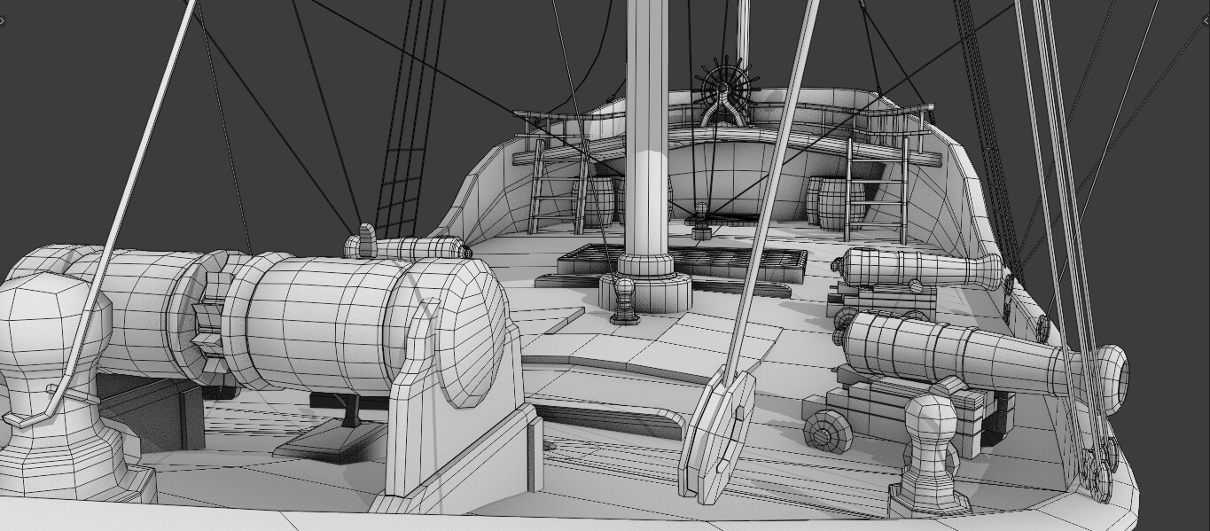 ArtStation - ANIMATED SHIP WITH OCEAN WAVES LOW POLY GAME READY | Game ...