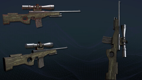 ArtStation - Assault rifle Sniper Gun - Low Poly 4k Ready to game ...