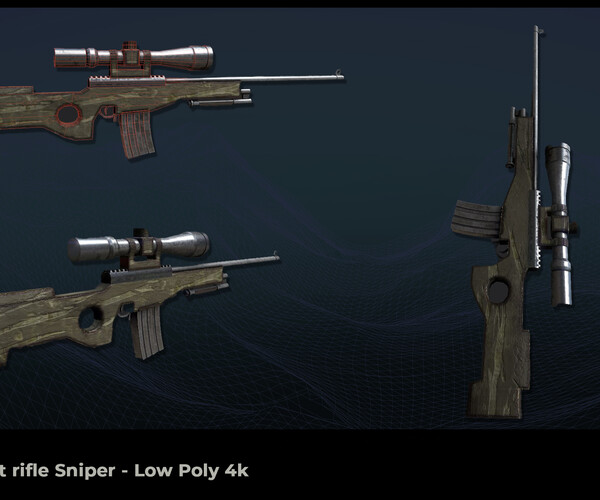 ArtStation - Assault rifle Sniper Gun - Low Poly 4k Ready to game ...