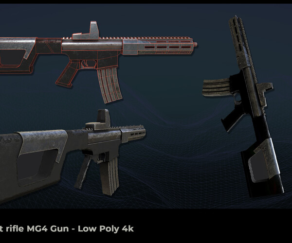 ArtStation - Assault rifle MG4 Gun - Low Poly 4k Ready to game Shooter ...