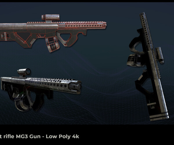 ArtStation - Assault rifle guns - FULL BUNDLE - Low Poly 4k Ready to ...