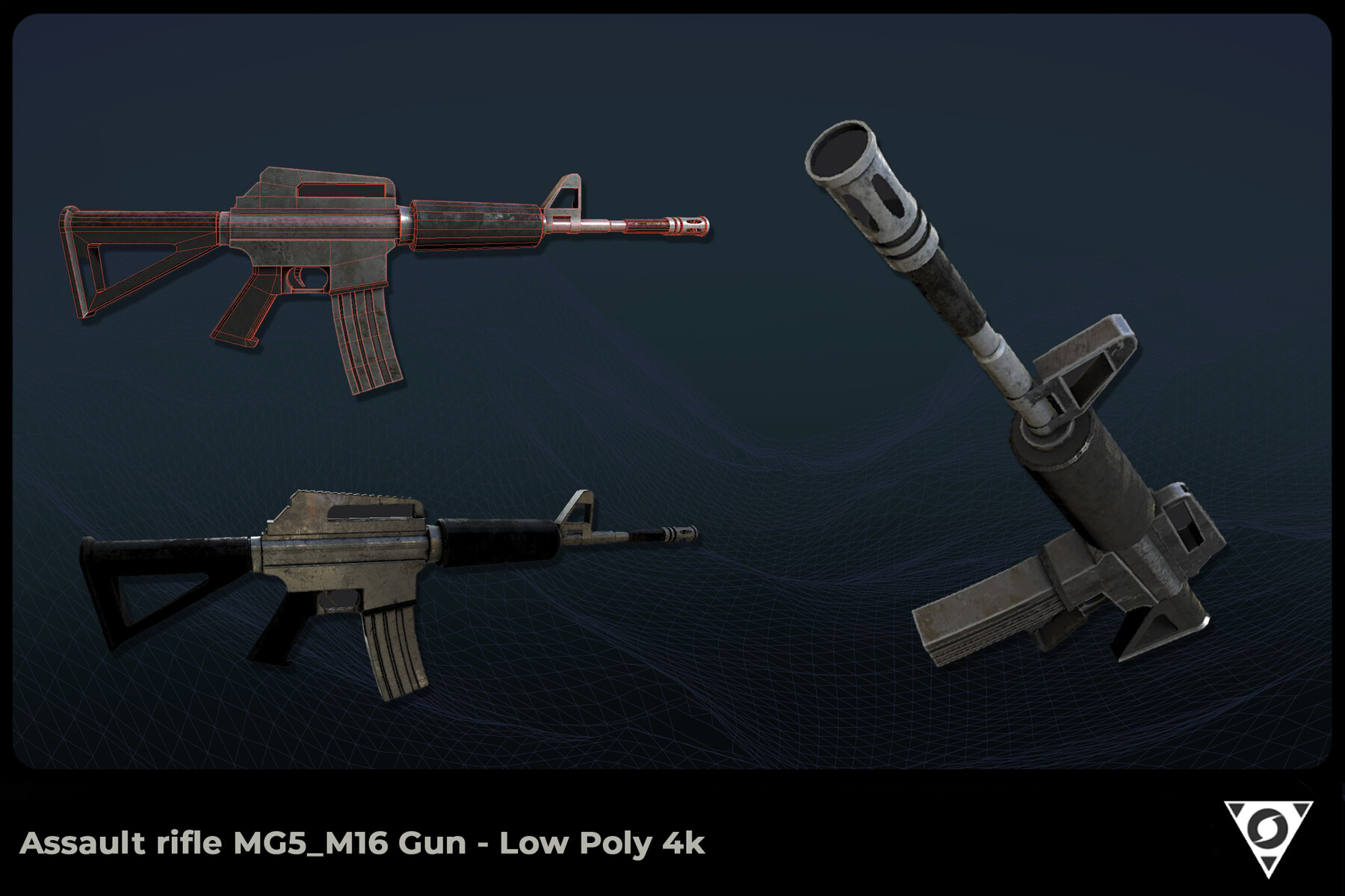 ArtStation - Assault rifle guns - FULL BUNDLE - Low Poly 4k Ready to ...