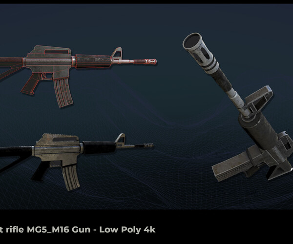 ArtStation - Assault rifle guns - FULL BUNDLE - Low Poly 4k Ready to ...