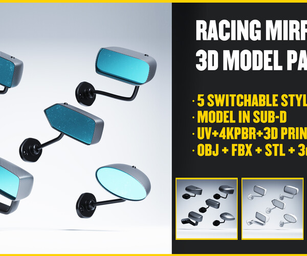 ArtStation - RACING MIRROR 3D MODEL PACKAGE VOL 1 | Game Assets