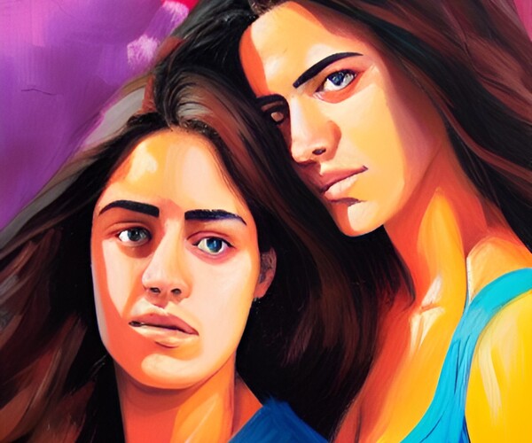 ArtStation - Two Young Women In Love 11400 jpg pack wombo art | Artworks