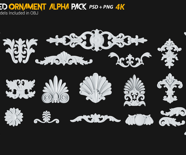 ArtStation - High Detailed Ornament Elements Alpha Pack + 3D Models ...