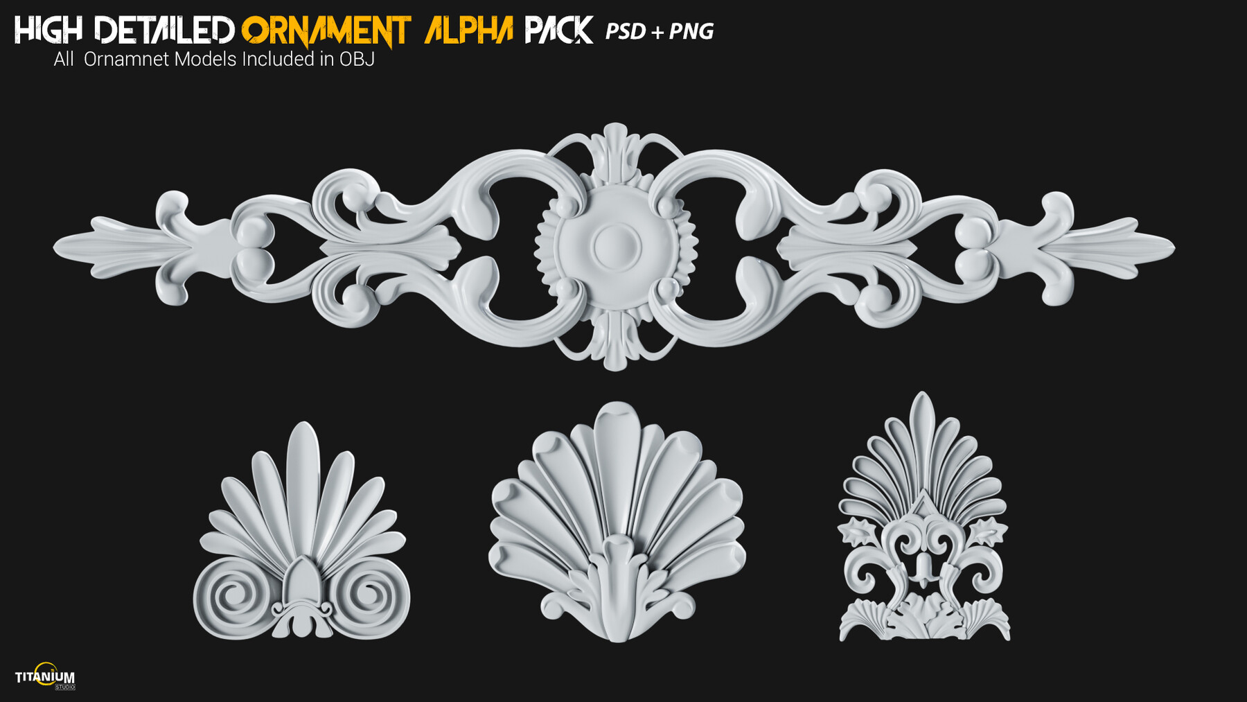 ArtStation - High Detailed Ornament Elements Alpha Pack + 3D Models ...
