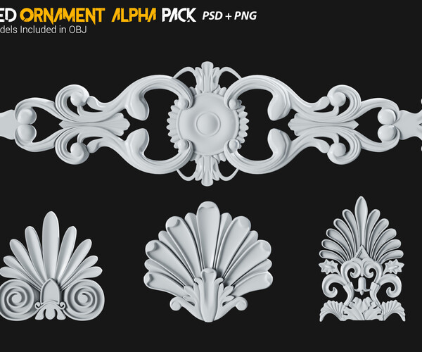 ArtStation - High Detailed Ornament Elements Alpha Pack + 3D Models ...