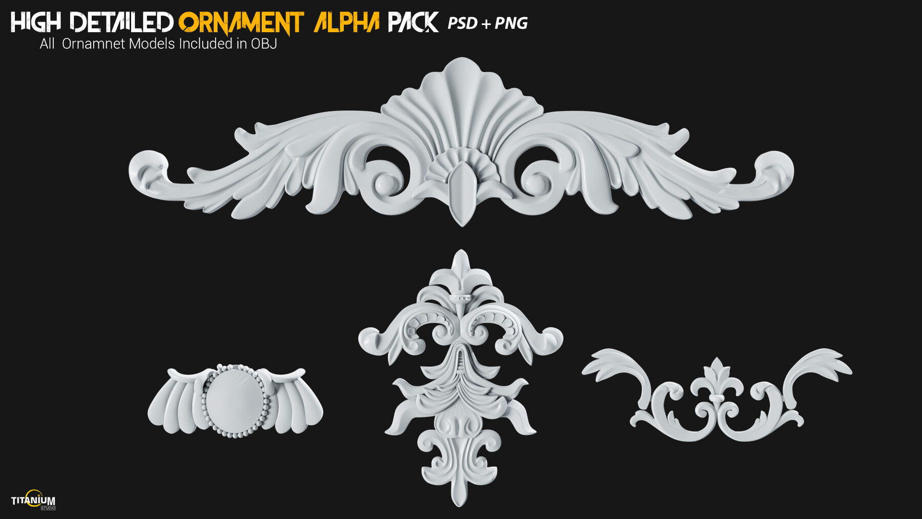 ArtStation - High Detailed Ornament Elements Alpha Pack + 3D Models ...