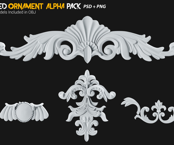 ArtStation - High Detailed Ornament Elements Alpha Pack + 3D Models ...