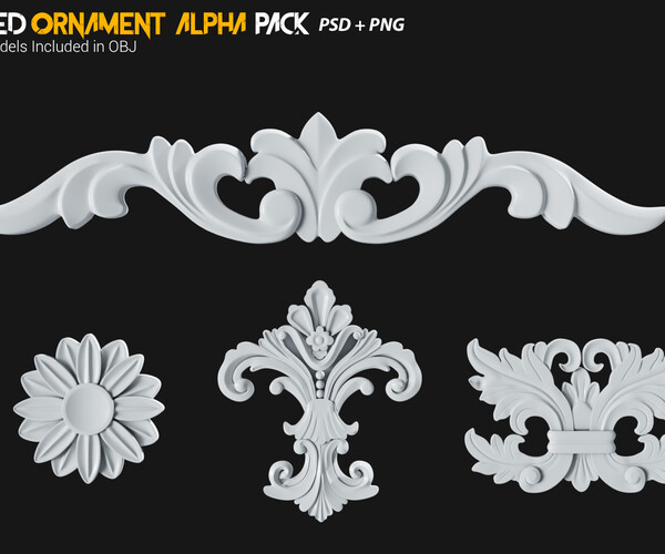 ArtStation - High Detailed Ornament Elements Alpha Pack + 3D Models ...