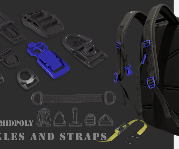 ArtStation - 4o Buckles and straps + UV | Resources