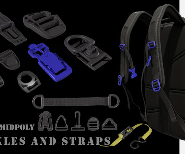 ArtStation - 4o Buckles and straps + UV | Resources