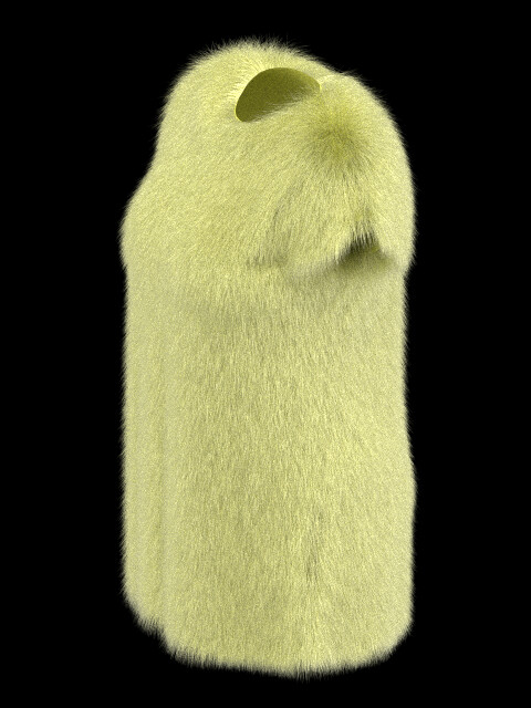 ArtStation - 3D YELLOW FURRY DRESS / WOMEN | Resources