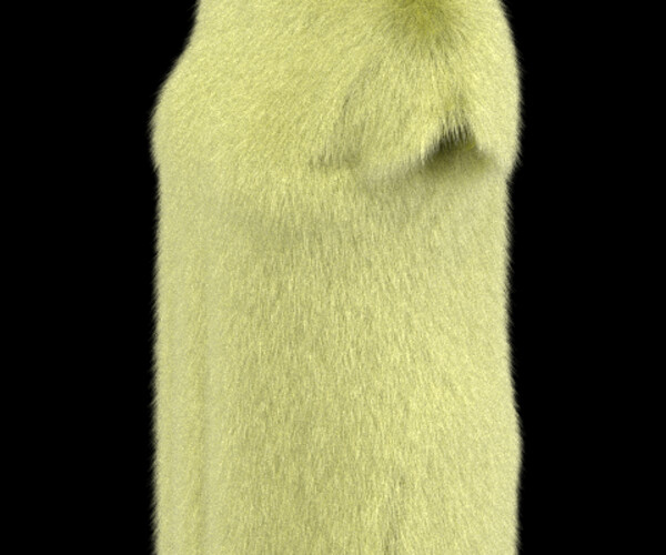 ArtStation - 3D YELLOW FURRY DRESS / WOMEN | Resources
