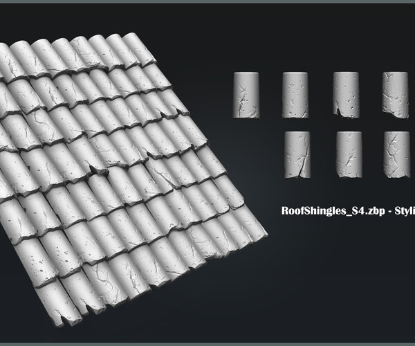 ArtStation - 7 IMM brushes for creating roof tiles & shingles | Brushes