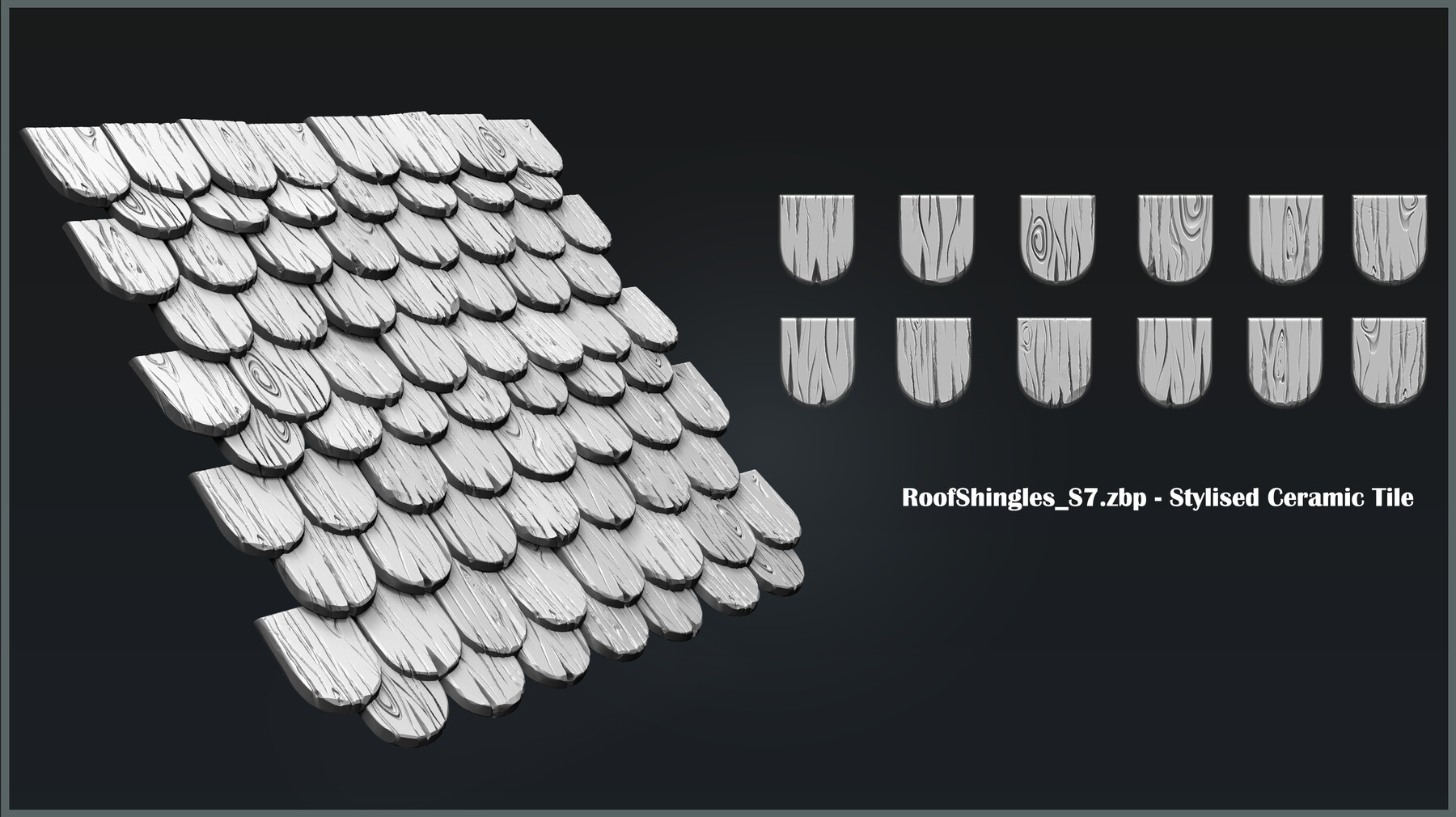 ArtStation - 7 IMM brushes for creating roof tiles & shingles | Brushes
