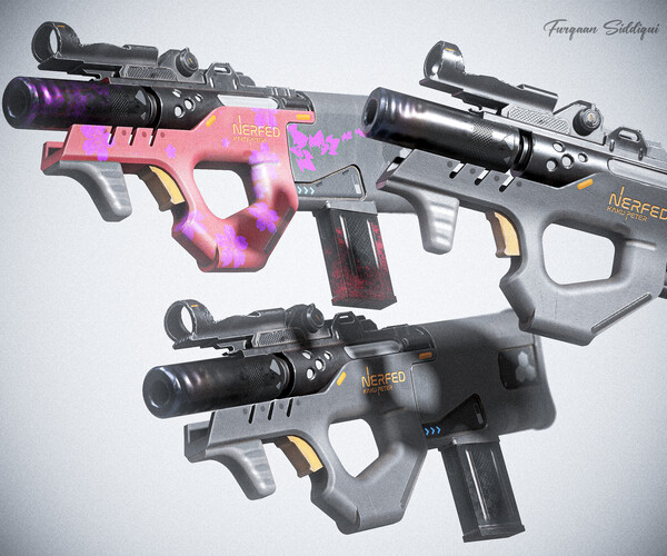 ArtStation - Sci-fi SMG Nerfed Kaku Peter Edition | Game Assets
