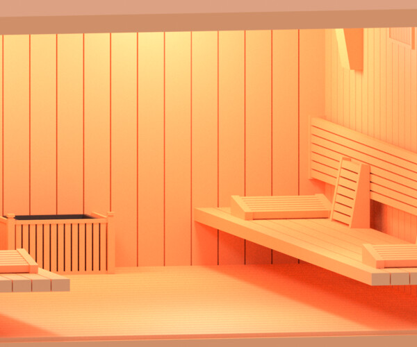 ArtStation - Cartoon Sauna Room Interior 3D model | Resources