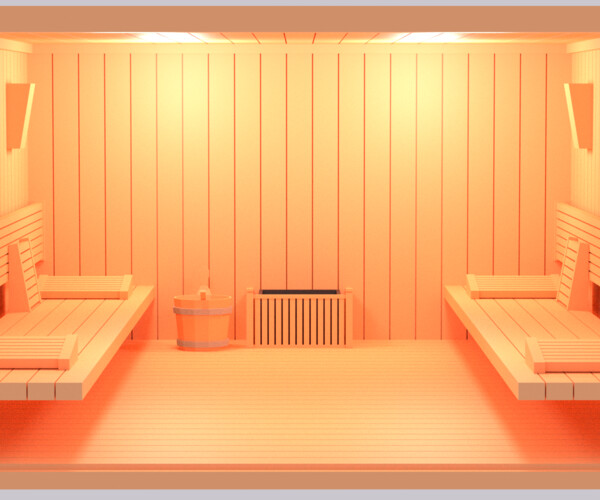 ArtStation - Cartoon Sauna Room Interior 3D model | Resources