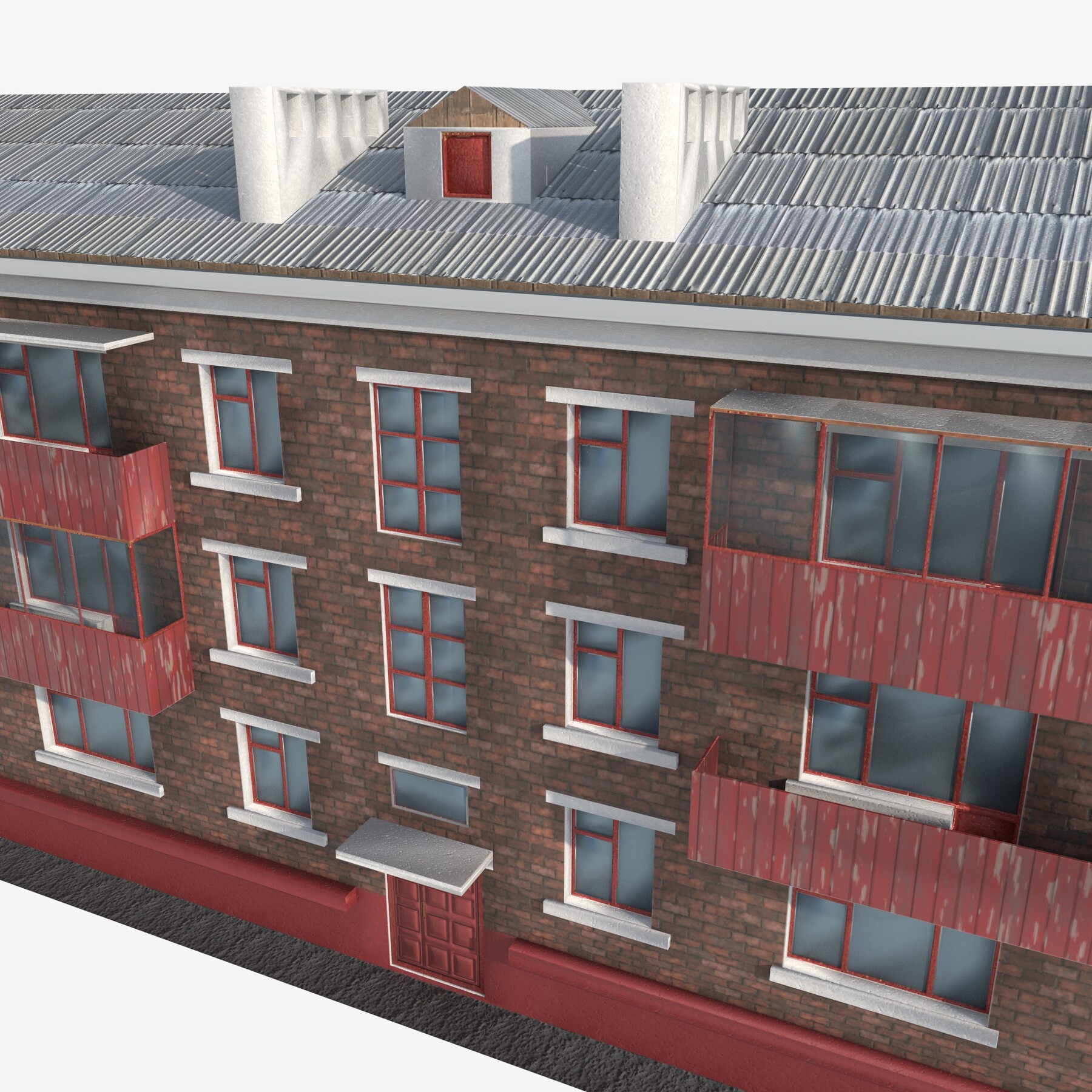 ArtStation - house red brick | Game Assets
