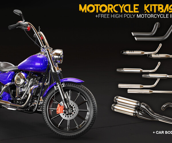 ArtStation - Hard surface Motorcycle KitBash parts | Resources